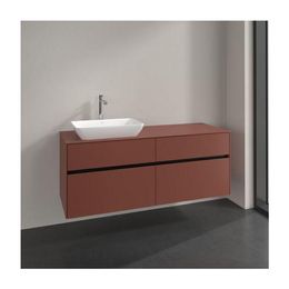 Villeroy & Boch Villeroy und Boch Collaro Waschtischunterschrank C117B0AH 140x54,8x50cm, Waschtisch links, LED-Beleuchtung 10,4W, wine red
