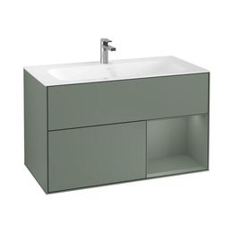 Villeroy & Boch Villeroy und Boch Finion Waschtischunterschrank F040GMGM 99,6x59,1x49,8cm, Regal rechts Olive Matt Lacquer, Olive Matt Lacquer