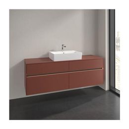 Villeroy & Boch Villeroy und Boch Collaro Waschtischunterschrank C134B0AH 160x54,8x50cm, Waschtisch mittig, LED-Beleuchtung 12W, wine red