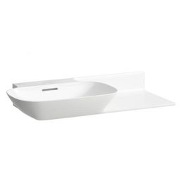 Laufen INO Waschtisch 8133020001091, 90x45cm, Ablage r., ohne Hahnl., mit &Uuml;berl., Saphirkeramik