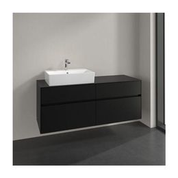 Villeroy & Boch Villeroy und Boch Collaro Waschtischunterschrank C132B0VL 140x54,8x50cm, Waschtisch links, LED-Beleuchtung 10,4W, volcano black