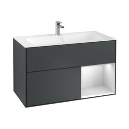 Villeroy & Boch Villeroy und Boch Finion Waschtischunterschrank F040MTHG 99,6x59,1x49,8cm, Regal rechts White matt lacquer, Midnight Blue Matt Lacquer