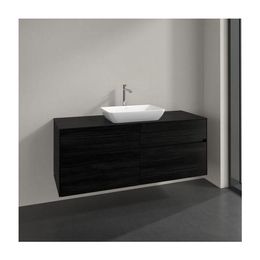 Villeroy & Boch Villeroy und Boch Collaro Waschtischunterschrank C116B0AB 140x54,8x50cm, f&uuml;r Waschtisch mittig, LED-Beleuchtung 10,4W, black oak