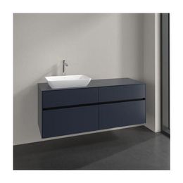 Villeroy & Boch Villeroy und Boch Collaro Waschtischunterschrank C117B0VQ 140x54,8x50cm, Waschtisch links, LED-Beleuchtung 10,4W, marine blue