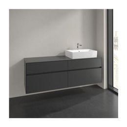 Villeroy & Boch Villeroy und Boch Collaro Waschtischunterschrank C136B0VR 160x54,8x50cm, Waschtisch rechts, LED-Beleuchtung 12W, graphite