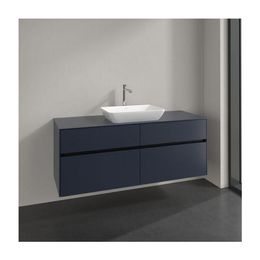 Villeroy & Boch Villeroy und Boch Collaro Waschtischunterschrank C116B0VQ 140x54,8x50cm, f&uuml;r Waschtisch mittig, LED-Beleuchtung 10,4W, marine blue