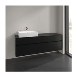 Villeroy & Boch Villeroy und Boch Collaro Waschtischunterschrank C135B0VL 160x54,8x50cm, Waschtisch links, LED-Beleuchtung 12W, volcano black