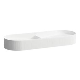 Laufen Sonar Doppelwaschtisch-Schale H8123490001121 100x37cm, mit Textur, ohne Hahnloch, ohne &Uuml;berlauf, wei&szlig;