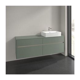 Villeroy & Boch Villeroy und Boch Collaro Waschtischunterschrank C136B0AF 160x54,8x50cm, Waschtisch rechts, LED-Beleuchtung 12W, soft green