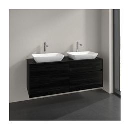 Villeroy & Boch Villeroy und Boch Collaro Waschtischunterschrank C11900AB 140x54,8x50cm, f&uuml;r 2 Waschtische, black oak