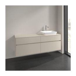 Villeroy & Boch Villeroy und Boch Collaro Waschtischunterschrank C122B0VN 160x54,8x50cm, Waschtisch rechts, LED-Beleuchtung 12W, cashmere grey