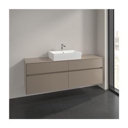 Villeroy & Boch Villeroy und Boch Collaro Waschtischunterschrank C134B0VM 160x54,8x50cm, Waschtisch mittig, LED-Beleuchtung 12W, taupe