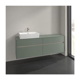 Villeroy & Boch Villeroy und Boch Collaro Waschtischunterschrank C135B0AF 160x54,8x50cm, Waschtisch links, LED-Beleuchtung 12W, soft green
