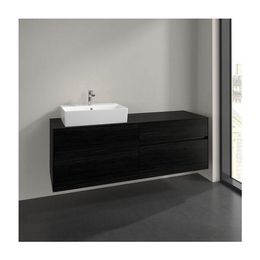 Villeroy & Boch Villeroy und Boch Collaro Waschtischunterschrank C135B0AB 160x54,8x50cm, Waschtisch links, LED-Beleuchtung 12W, black oak
