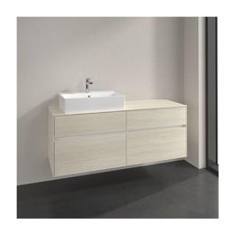 Villeroy & Boch Villeroy und Boch Collaro Waschtischunterschrank C132B0AA 140x54,8x50cm, Waschtisch links, LED-Beleuchtung 10,4W, white oak