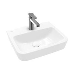 Villeroy & Boch Villeroy und Boch O.novo Handwaschbecken 43444601 45 x 37 cm, eckig, mit Hahnloch, ohne Überlauf, weiß