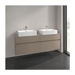 Villeroy & Boch Villeroy und Boch Collaro Waschtischunterschrank C137B0VM 160x54,8x50cm, f&uuml;r 2 Waschtische, LED-Beleuchtung 12W, taupe