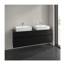 Villeroy & Boch Villeroy und Boch Collaro Waschtischunterschrank C137B0VL 160x54,8x50cm, f&uuml;r 2 Waschtische, LED-Beleuchtung 12W, volcano black