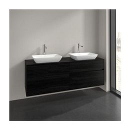 Villeroy & Boch Villeroy und Boch Collaro Waschtischunterschrank C12300AB 160x54,8x50cm, f&uuml;r 2 Waschtische, black oak