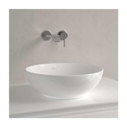 Villeroy & Boch Villeroy und Boch Loop & Friends Aufsatzwaschbecken 4A450001 &Oslash; 38cm, ohne Hahnlochbank, mit &Uuml;berlauf, wei&szlig; Alpin