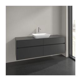 Villeroy & Boch Villeroy und Boch Collaro Waschtischunterschrank C120B0VR 160x54,8x50cm, Waschtisch mittig, LED-Beleuchtung 12W, graphite