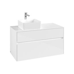 Villeroy & Boch Villeroy und Boch Collaro Waschtischunterschrank C03900DH 100 x 54,8 x 50 cm, Waschtisch links, Glossy White