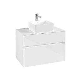 Villeroy & Boch Villeroy und Boch Collaro Waschtischunterschrank C03700DH 80 x 54,8 x 50 cm, Waschtisch mittig, Glossy White