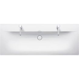 Duravit Viu M&ouml;bel-Waschtisch 23441200241 123x49cm, wei&szlig; WonderGliss, mit 2 Hahnl&ouml;cher, mit &Uuml;berlauf, mit Hahnlochbank