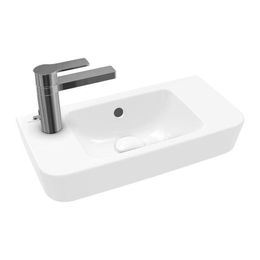Villeroy & Boch Villeroy und Boch O.novo Handwaschbecken 4342L501 50x25cm, Hahnloch links durch-, rechts vorgestochen, &Uuml;berlauf, wei&szlig;