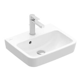 Villeroy & Boch Villeroy und Boch O.novo Handwaschbecken 434450R1 50x37cm, eckig, mit Hahnloch, mit Überlauf, weiß C-plus