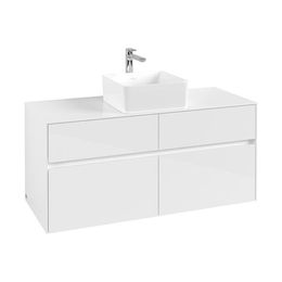 Villeroy & Boch Villeroy und Boch Collaro Waschtischunterschrank C04100DH 120 x 54,8 x 50 cm, Waschtisch mittig, Glossy White