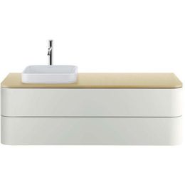 Duravit Happy D.2 Aufsatz-Waschtisch 2359400000 40 x 40 cm, geschliffen, ohne Hahnloch, Überlauf, Hahnlochbank, weiß