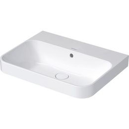 Duravit Happy D.2 Aufsatz-Waschtisch 2360600060 60 x 46 cm, geschliffen, ohne Hahnloch, mit &Uuml;berlauf, Hahnlochbank, wei&szlig;