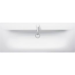 Duravit Viu Möbel-Waschtisch 23441200001 123x49cm, weiß WonderGliss, mit 1 Hahnloch, mit Überlauf, mit Hahnlochbank