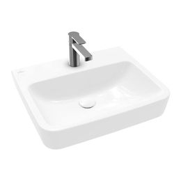 Villeroy & Boch Villeroy und Boch O.novo Waschtisch 4A4156T2 55x46cm, eckig, mit Hahnloch, ohne Überlauf, weiß AntiBac C-plus