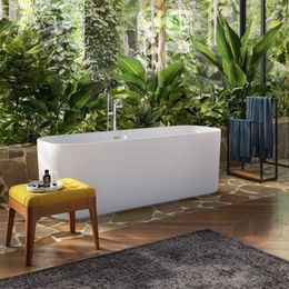 Villeroy & Boch Villeroy und Boch Finion Rechteck-Freistehwanne 177FIN7A100V1RW 170 x 70 cm, Emotion, Design-Ring, stone white, chrom