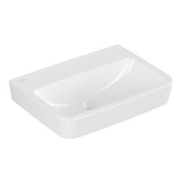 Villeroy & Boch Villeroy und Boch O.novo Handwaschbecken 434453T2 50x37cm, eckig, ohne Hahnloch, ohne Überlauf, weiß AntiBac C-plus