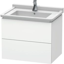 Duravit L-Cube Waschtisch-Unterschrank LC626401818 67 x 46,9 cm, wei&szlig; matt, 2 Schubk&auml;sten, wandh&auml;ngend