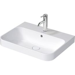 Duravit Happy D.2 Aufsatz-Waschtisch 2360601360 60 x 46 cm, geschliffen, ohne Hahnloch, mit Überlauf, Hahnlochbank, anthrazit matt
