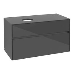 Villeroy & Boch Villeroy und Boch Collaro Waschtischunterschrank C03900FP 100 x 54,8 x 50 cm, Waschtisch links, Glossy Grey