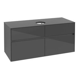 Villeroy & Boch Villeroy und Boch Collaro Waschtischunterschrank C04100FP 120 x 54,8 x 50 cm, Waschtisch mittig, Glossy Grey