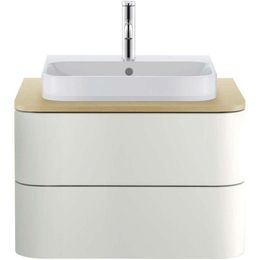 Duravit Happy D.2 Aufsatz-Waschtisch 2360500000 50 x 40 cm, geschliffen, 1 Hahnloch, mit &Uuml;berlauf, Hahnlochbank, wei&szlig;