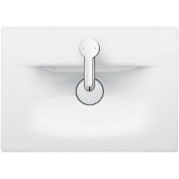 Duravit Viu Handwaschbecken 0733450041 45 x 35 cm, 1 Hahnloch, wei&szlig;, ohne &Uuml;berlauf, mit Hahnlochbank