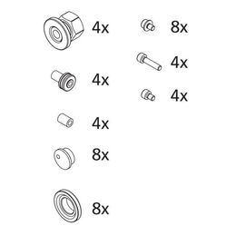 Kermi Ibiza 2000 Laufrollen oben 2533578 Ersatzteilset, I2ST3, silber und wei&szlig;