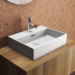 Ideal Standard Extra Aufsatz-Waschtisch T3741V1 eckig, 50x40x15 cm, 1 Hahnloch, mit &Uuml;berlauf, seidenwei&szlig;