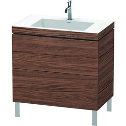 Duravit L-Cube Waschtisch-Unterschrank LC6937O2121 80 x 48 cm, 1 Hahnloch, nussbaum dunkel, 2 Ausz&uuml;ge, bodenstehend
