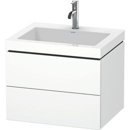 Duravit L-Cube Waschtisch-Unterschrank LC6926O1818 60 x48 cm, 1 Hahnloch, wei&szlig; matt, 2 Schubk&auml;sten