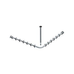 KEUCO Brausevorhangstangen Set Plan 14936010800 f&uuml;r Viereck Dusche 80 x 80 cm, chrom
