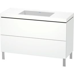 Duravit L-Cube Waschtisch-Unterschrank LC6939N1818 120 x 48 cm, ohne Hahnloch, wei&szlig; matt, 2 Ausz&uuml;ge, bodenstehend