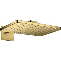 Hansgrohe Axor Kopfbrause 35280990 mit Brausearm, eckige Rosette, polished gold optic